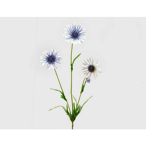 Декоративная ветка-цветок скабиоза голубая, 65 см, EDG 215771-83-1