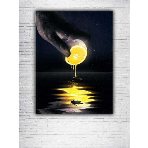 Картина/Картина на холсте/Картина на холсте для интерьера/ Картина на стену/ Картина в подарок для дома/- Лимонная луна 40х60