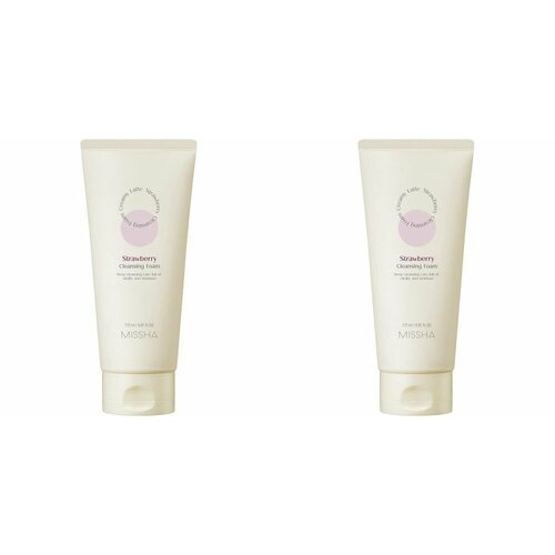 Missha Пенка для умывания Creamy Latte Strawberry, с экстрактом клубники, 172 мл, 2 шт