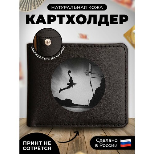 Визитница RUSSIAN HandMade KUP017, гладкая, синий, черный