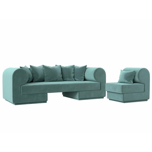 Набор Кипр-2 (диван, кресло), Велюр бирюзовый