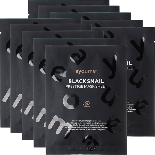 Маска тканевая с муцином черной улитки Ayoume Black Snail Prestige Mask Sheet, 10 шт
