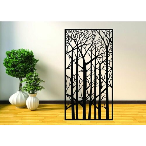 Декоративное металлическое панно, Непроходимый лес (черный цвет)