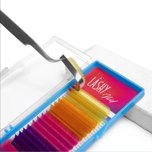 Ресницы цветные LASHY Vivid "Flame" MIX D 0.10 10-13 mm (16 линий)