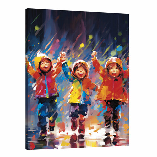 Интерьерная картина 50х70 "Танцы в дожде"