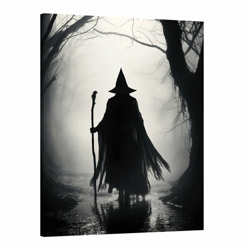Интерьерная картина 50х70 "Хэллоуинский костюм ведьмы"