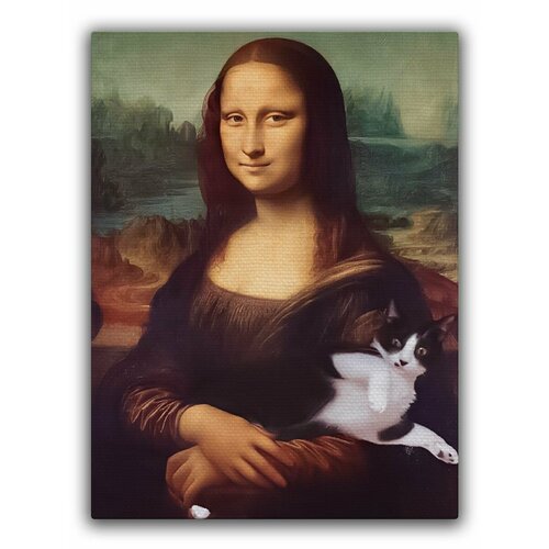 Картина на холсте 30х40 Коты Мона Лиза