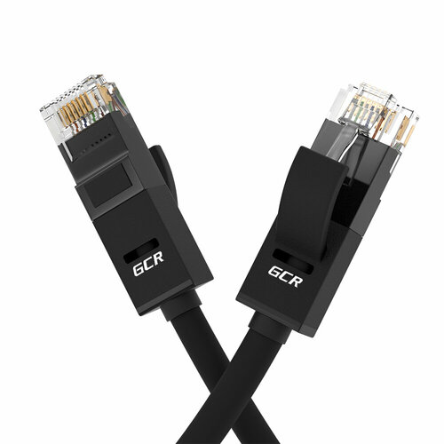 LAN кабель GCR для подключения интернета cat5e RJ45 1Гбит/c 6 м патч корд черный GCR-LNC500