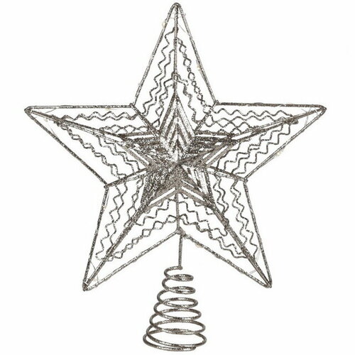 Koopman Светящаяся звезда на елку Silver Rene - Stellar 30 см, 10 теплых белых LED ламп, IP20 AMZ111220