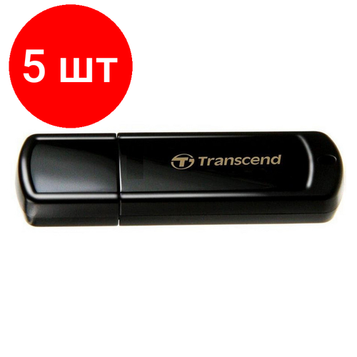 Комплект 5 штук, Флеш-память Transcend JetFlash 350, 8Gb, USB 2.0, чер, TS8GJF350