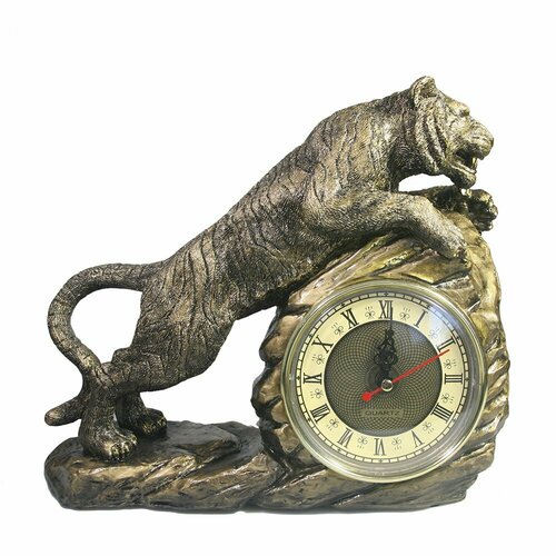 Часы-композиция время Тигр в прыжке 26*9*23см KSMR-718104/SH036
