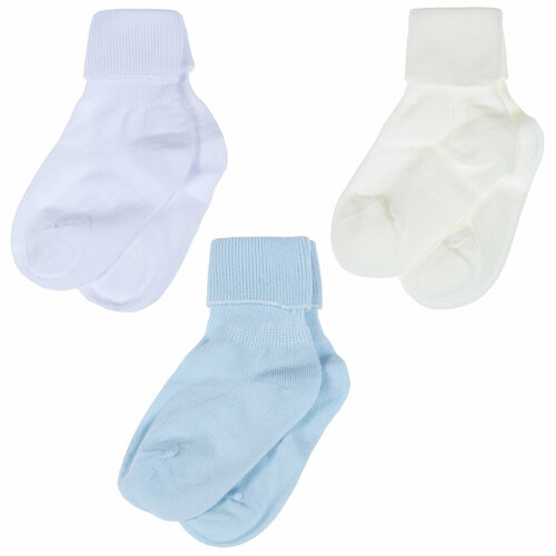 Носки RuSocks 3 пары, размер 9-10, белый, голубой