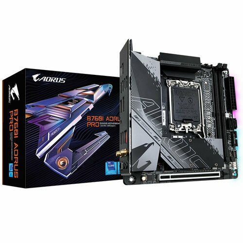 Материнская плата Gigabyte B760I AORUS PRO, Socket 1700, IntelB760, 2xDDR5-4800, Mini-ITX, RTL