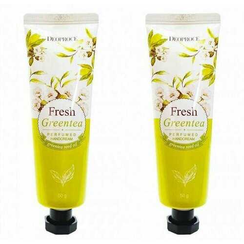 Deoproce Парфюмированный крем для рук с экстрактом зеленого чая Fresh Perfumed Hand Cream Green Tea, 50 мл, 2 шт.