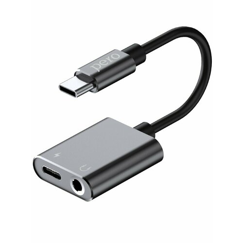PERO Адаптер AD10 USB Type-C - USB Type-C/mini Jack 3.5 black (Черный)