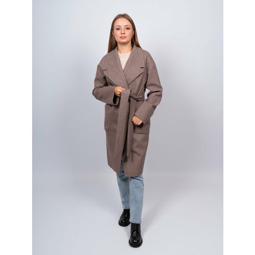 Пальто, размер 46, коричневый