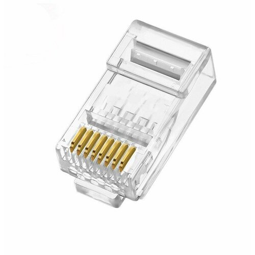 Коннектор RJ-45, разъем для витой пары Filum FL-NA-PLUG6-5 6 кат, сквозные отверстия, 50 мкм, для одножильного и многожильного кабеля, уп/100 шт