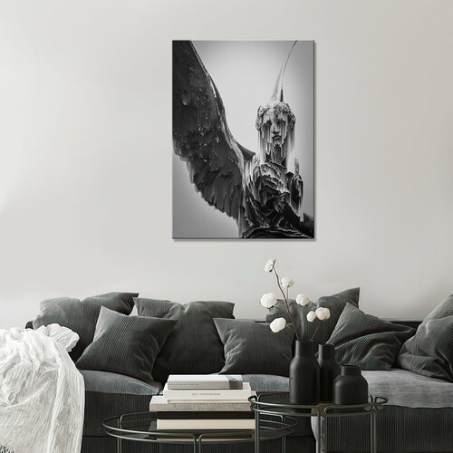 Интерьерная картина на холсте - Ангел скульптура глитч 40х60