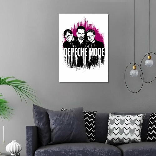 Картина/Картина на холсте для интерьера/Картина на стену/Картина для кухни/ -Depeche Mode розовая клякса 20х30