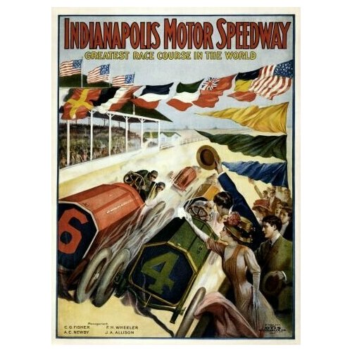 Плакат, постер на холсте Indianapolis motor speedway-Индианаполис. Размер 30 х 42 см