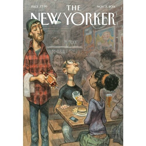Плакат, постер на холсте The New Yorker (Nov. 7, 2014). Размер 30 на 42 см