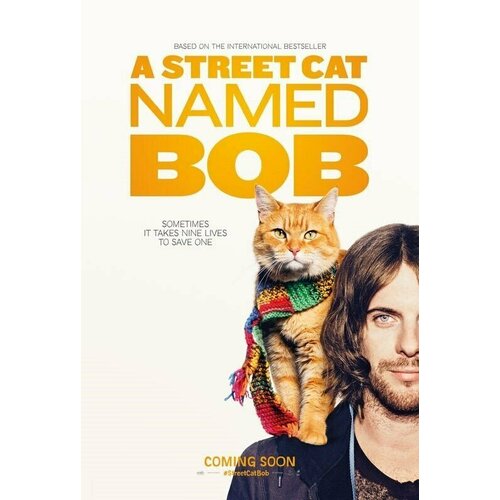 Плакат, постер на бумаге Уличный кот по кличке Боб (A Street Cat Named Bob), Роджер Споттисвуд. Размер 60 х 84 см