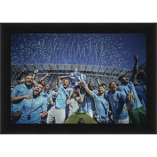 Плакат, постер на бумаге Победа в АПЛ. ФК Манчестер Сити. FC Manchester City. Размер 30 х 42 см