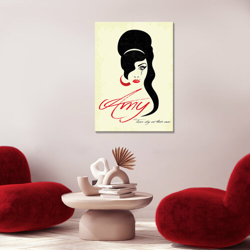 Картина/Картина на холсте для интерьера/Картина на стену/Картина для кухни/ - Amy Winehouse ретро 40х60