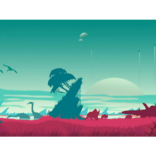 Плакат, постер на холсте No Man s Sky/игровые/игра/компьютерные герои персонажи. Размер 30 х 42 см