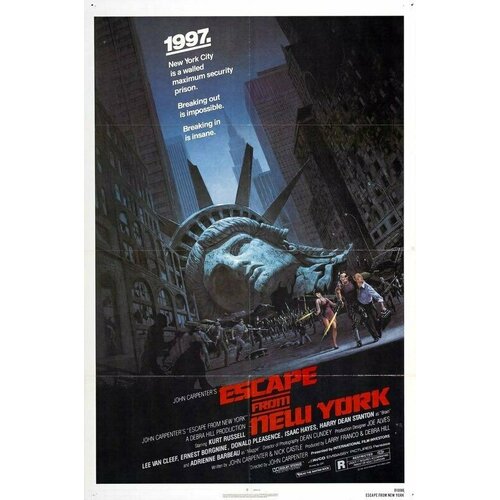 Плакат, постер на бумаге Побег из Нью-Йорка (Escape from New York), Джон Карпентер. Размер 30 х 42 см
