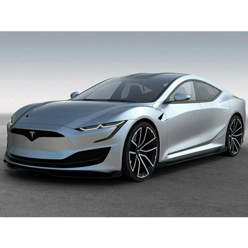 Плакат, постер на холсте Tesla/Тесла/авто/автомобиль/машина. Размер 30 х 42 см