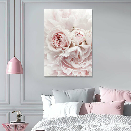 Картина интерьерная- Розовые цветы 50х70