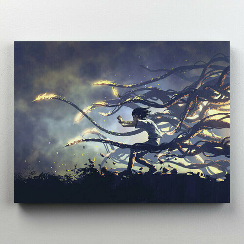 Интерьерная картина на холсте "Волшебник управляет корнями деревьев" размер 40x30 см