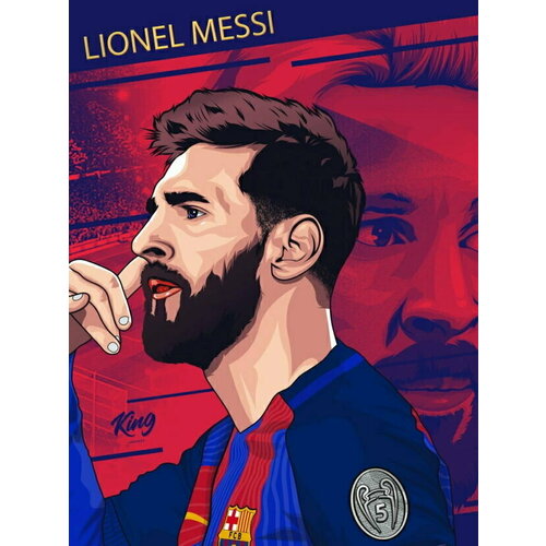 Плакат, постер на холсте Lionel Messi/Лионель Месси/спорт. Размер 21 х 30 см