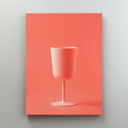 Интерьерная картина на холсте "Розовый бокал", размер 45x60 см