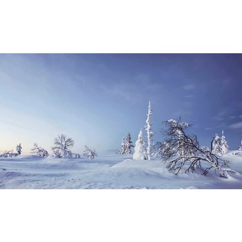 Картина на холсте 60x110 Альянс Лес "Lapland снег сугробы" на подрамнике / интерьер/ декор