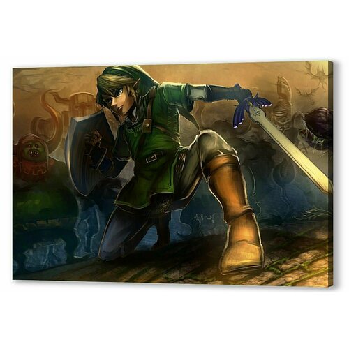 Плакат, постер на холсте The Legend Of Zelda Wii U. Размер 42 х 60 см