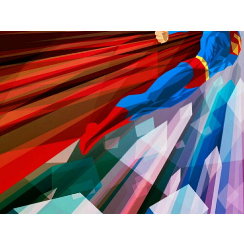 Плакат, постер на бумаге Superhero Art: Superman/Супермен Арт/искусство/арт/абстракция/творчество. Размер 42 на 60 см