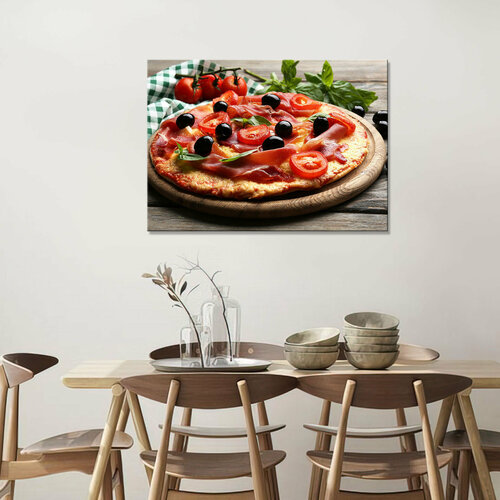 Картина/Картина на холсте для интерьера/Картина на стену/Картина для кухни/ - Пицца с маслинами 30х40