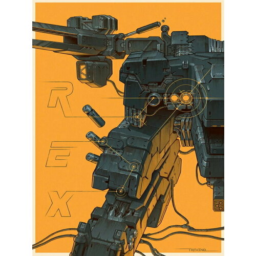 Плакат, постер на бумаге Metal Gear-REX/игровые/игра/компьютерные герои персонажи. Размер 42 х 60 см