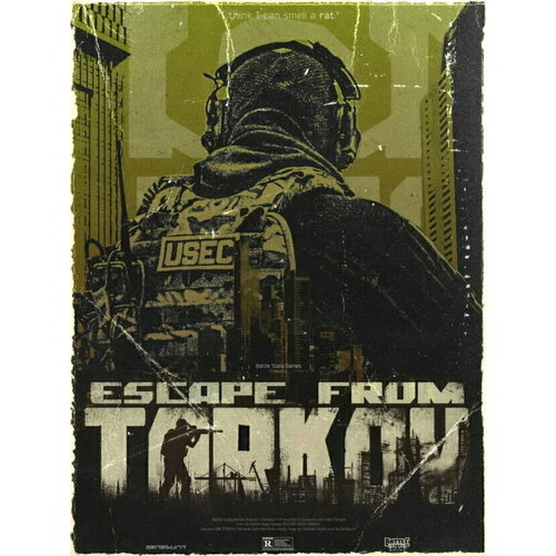 Плакат, постер на холсте Escape from Tarkov/игровые/игра/компьютерные герои персонажи. Размер 21 х 30 см