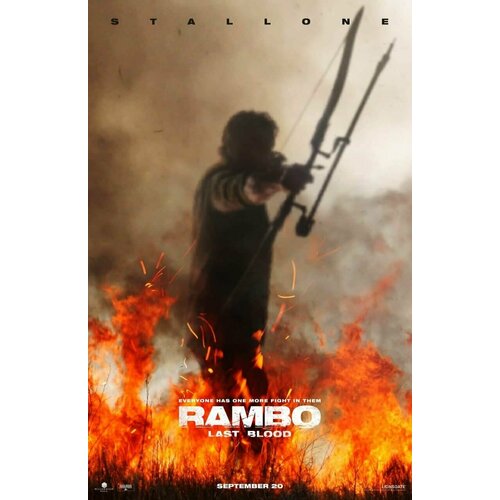 Плакат, постер на бумаге Рэмбо: Последняя кровь (Rambo: Last Blood, 2019г). Размер 42 на 60 см