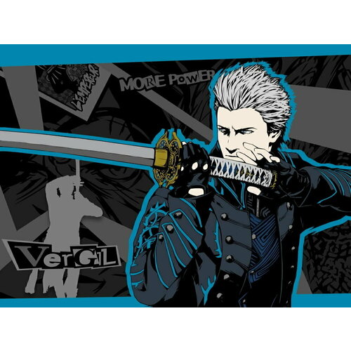 Плакат, постер на холсте Devil May Cry-Vergil/игровые/игра/компьютерные герои персонажи. Размер 42 х 60 см