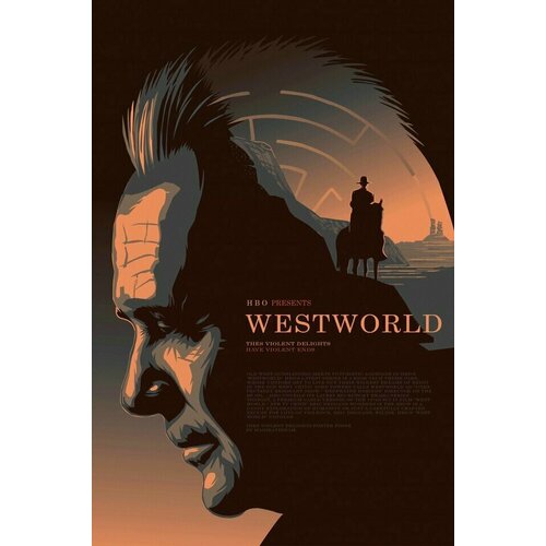 Плакат, постер на холсте Westworld/Мир Дикого Запада. Размер 21 х 30 см