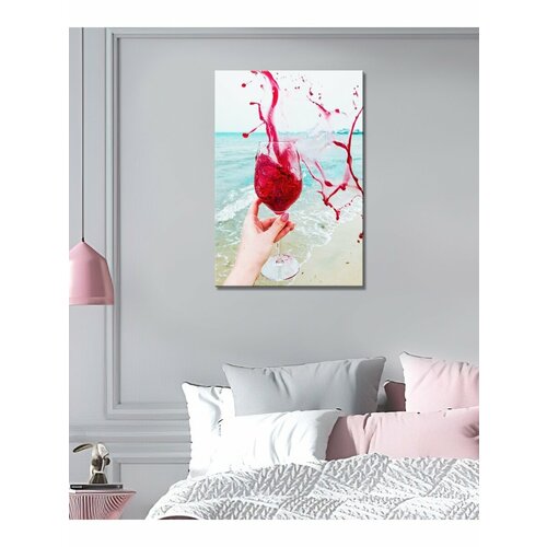 Картина на холсте с подрамником Красное вино море 20х30