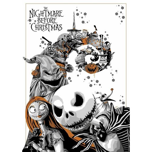 Плакат, постер на холсте Кошмар перед Рождеством (The Nightmare Before Christmas, 1993г). Размер 30 х 42 см