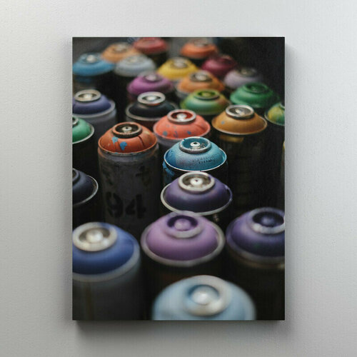 Интерьерная картина на холсте "Баллончики с краской", размер 45x60 см