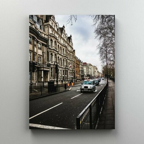 Интерьерная картина на холсте "Автомобильные улицы Лондона" размер 22x30 см