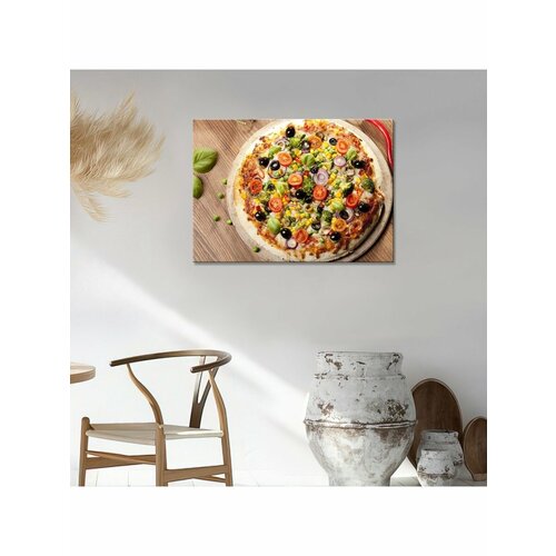Картина на холсте с подрамником Аппетитная пицца8 30х40