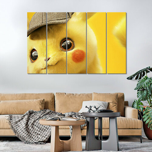 Модульная картина/Модульная картина на холсте/Модульная картина в подарок/пикачу/pikachu 150х100